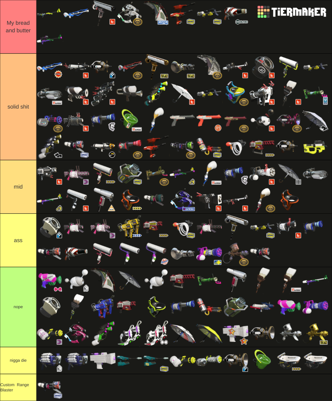 Splatoon 2 Weapons 5.3.1 Tier List (Community Rankings) - TierMaker