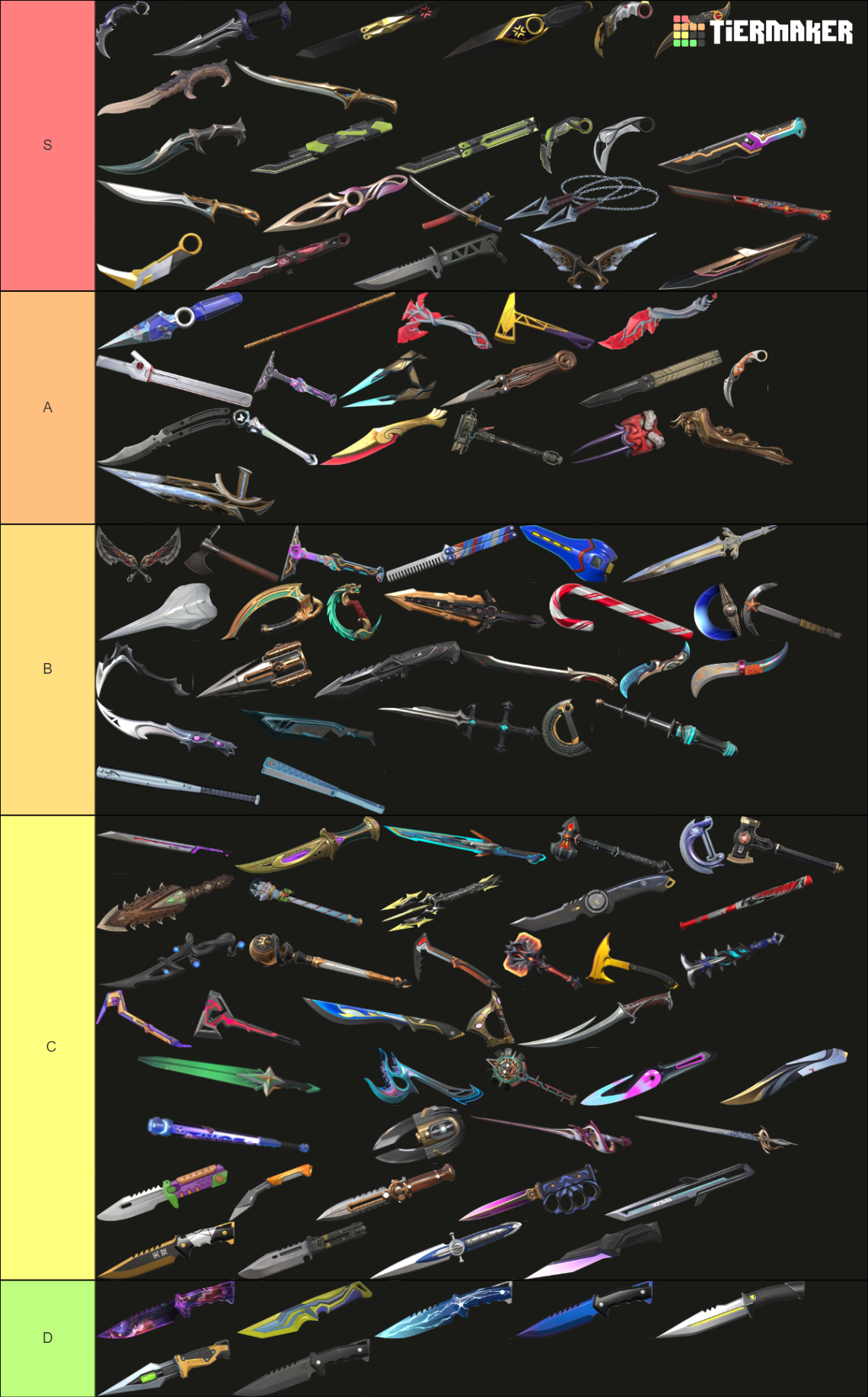 Valorant Melee / Knife Skins (August 2024) Tier List (Community ...