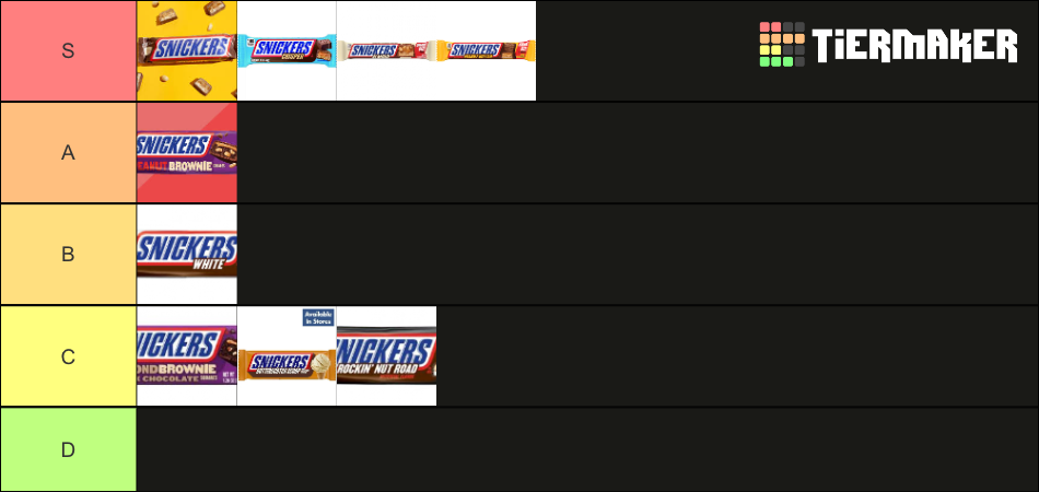 Snickers flavors Tier List (Community Rankings) - TierMaker