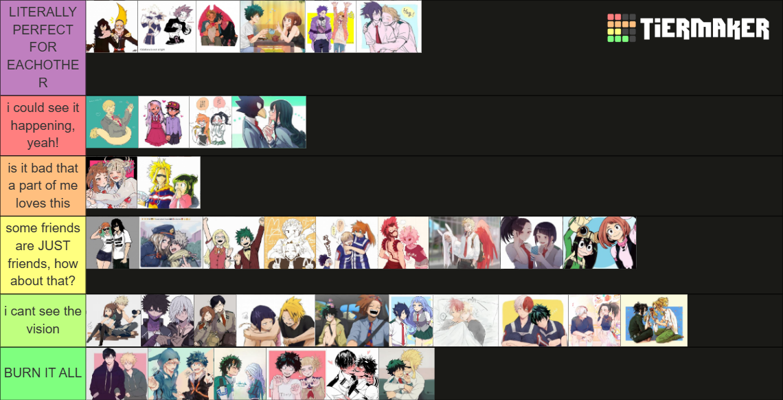 MHA Ships Tier List (Community Rankings) - TierMaker