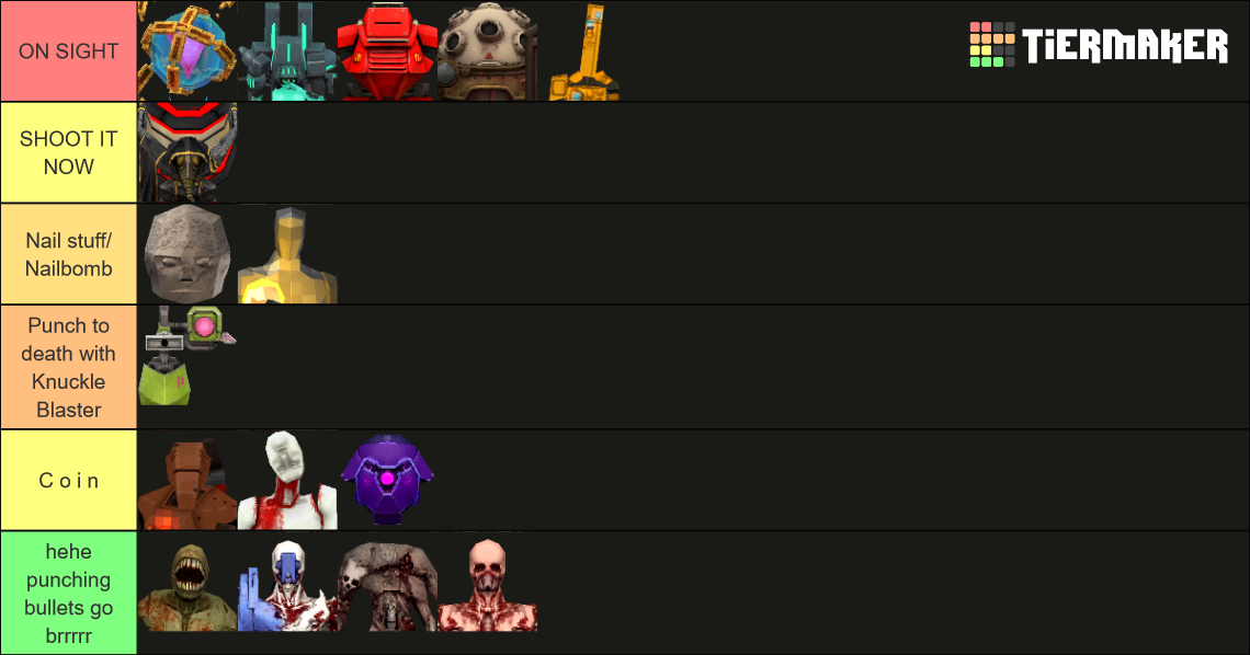 ULTRAKILL Enemies and Bosses Tier List (Community Rankings) - TierMaker