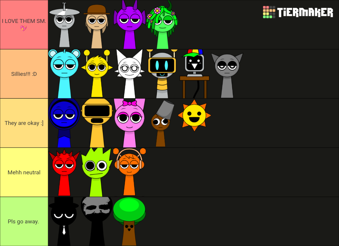 Sprunki incredibox Tier List (Community Rankings) - TierMaker