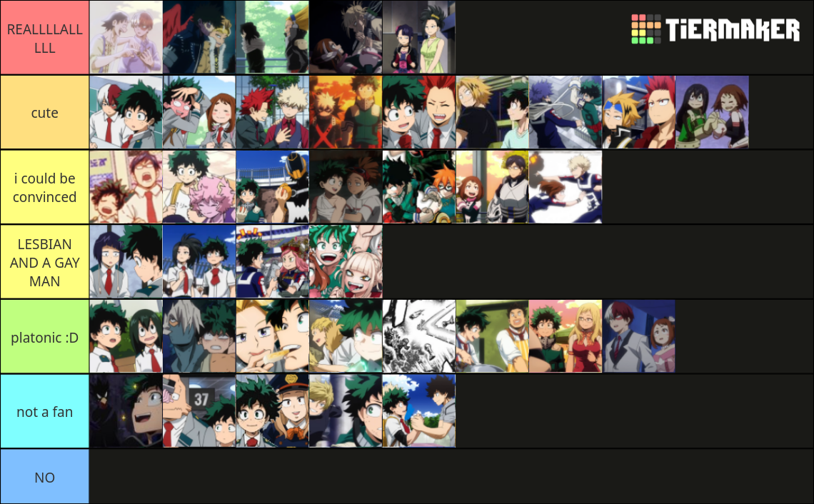(nearly) ALL mha and vigilantes ships (700+ all legal) Tier List ...