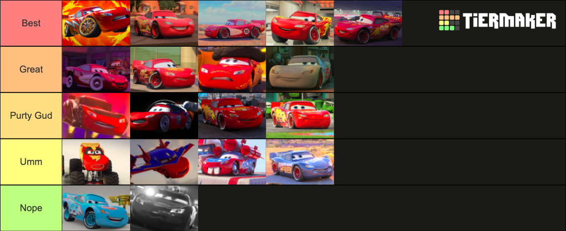 Lightning McQueen Paint Jobs Tier List (Community Rankings) - TierMaker