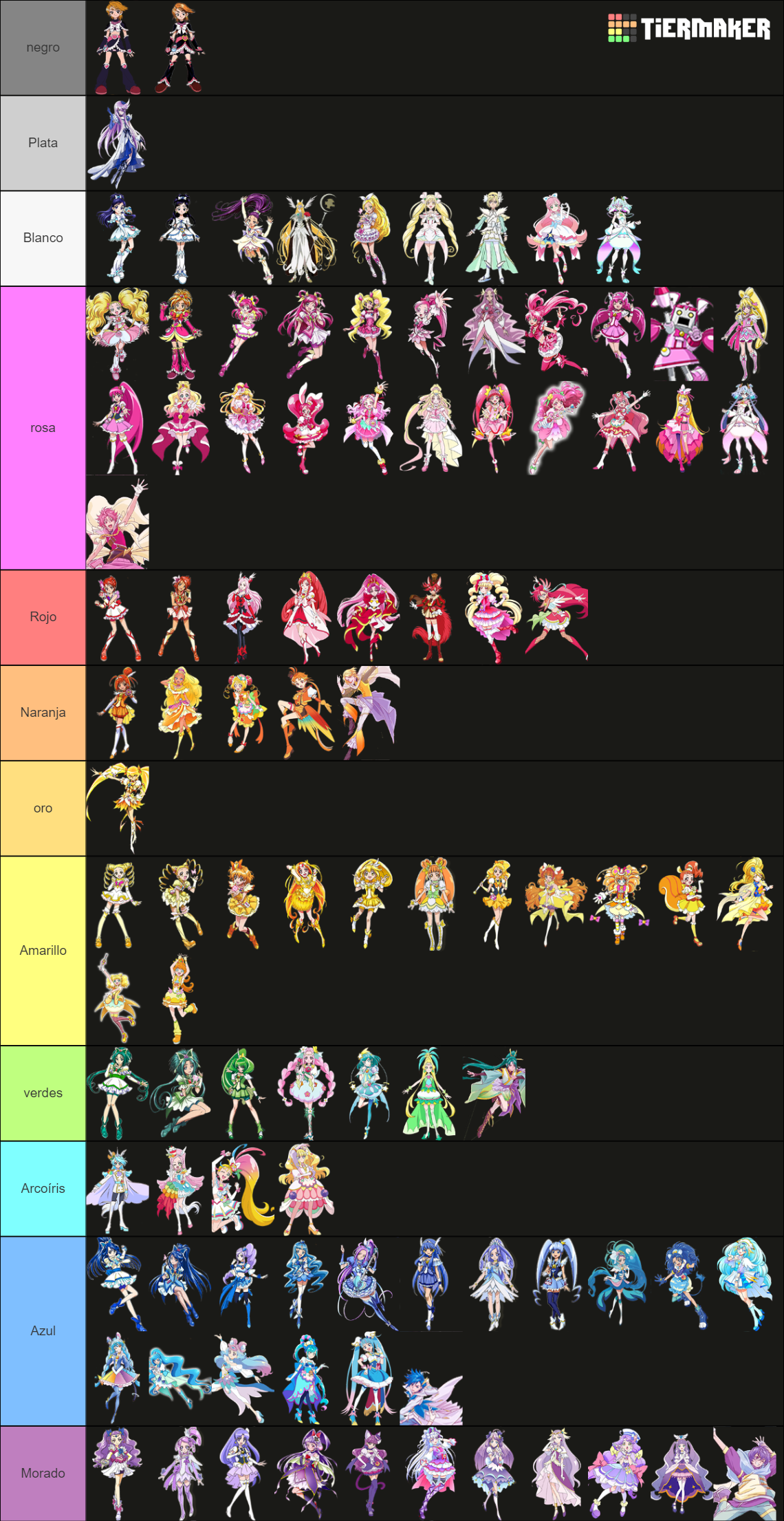 Precure Cures (+Dancing Star) **Wonderful Precure UPDATED!!! Tier List ...