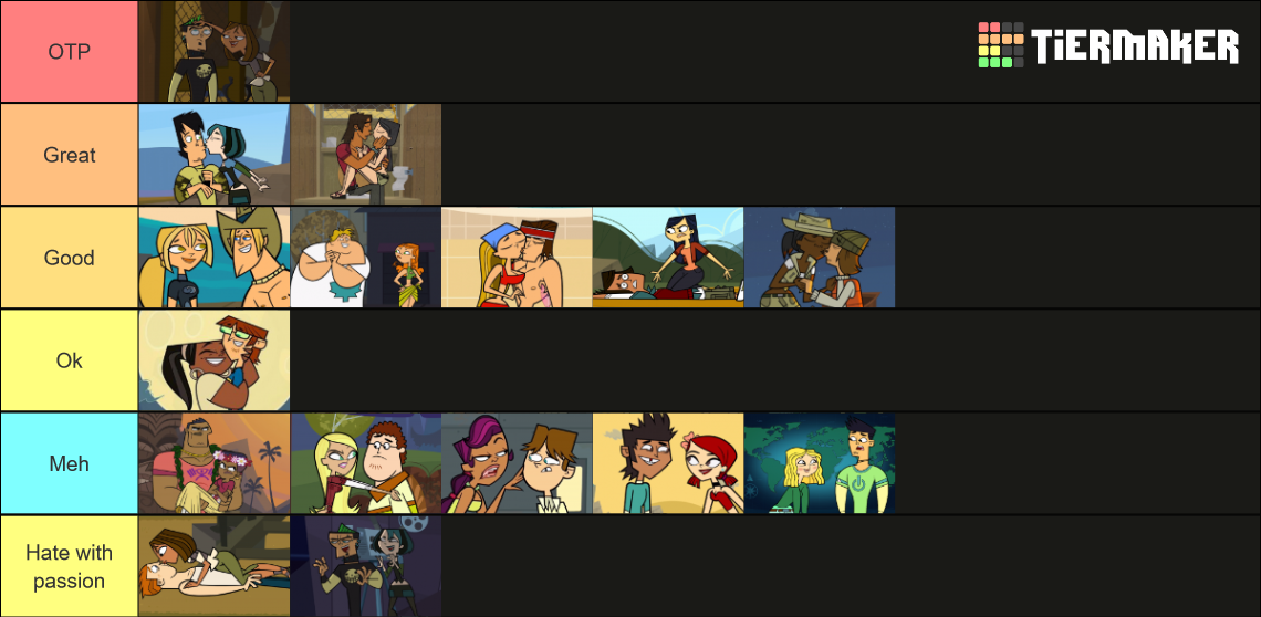 Total Drama Ships Tier List (Community Rankings) - TierMaker