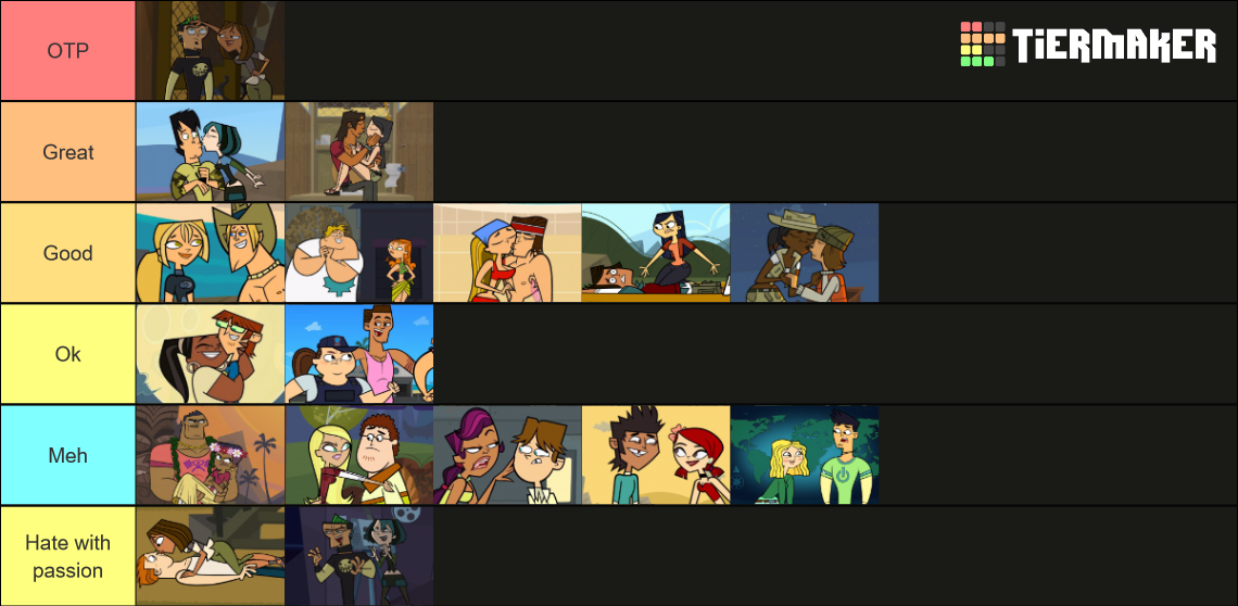 Total Drama Ships Tier List (Community Rankings) - TierMaker