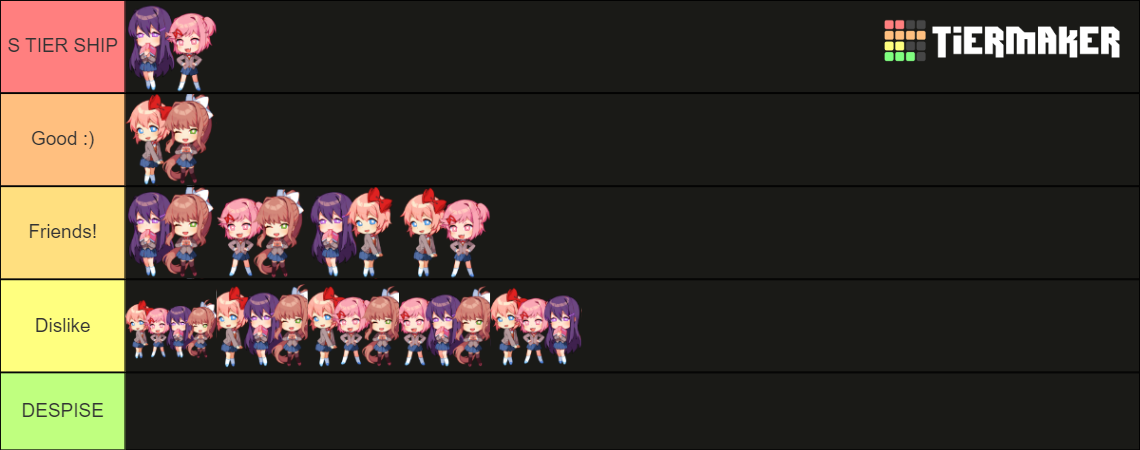 Doki Doki Literature Club Ship (With Poly Ships) Tier List (Community ...