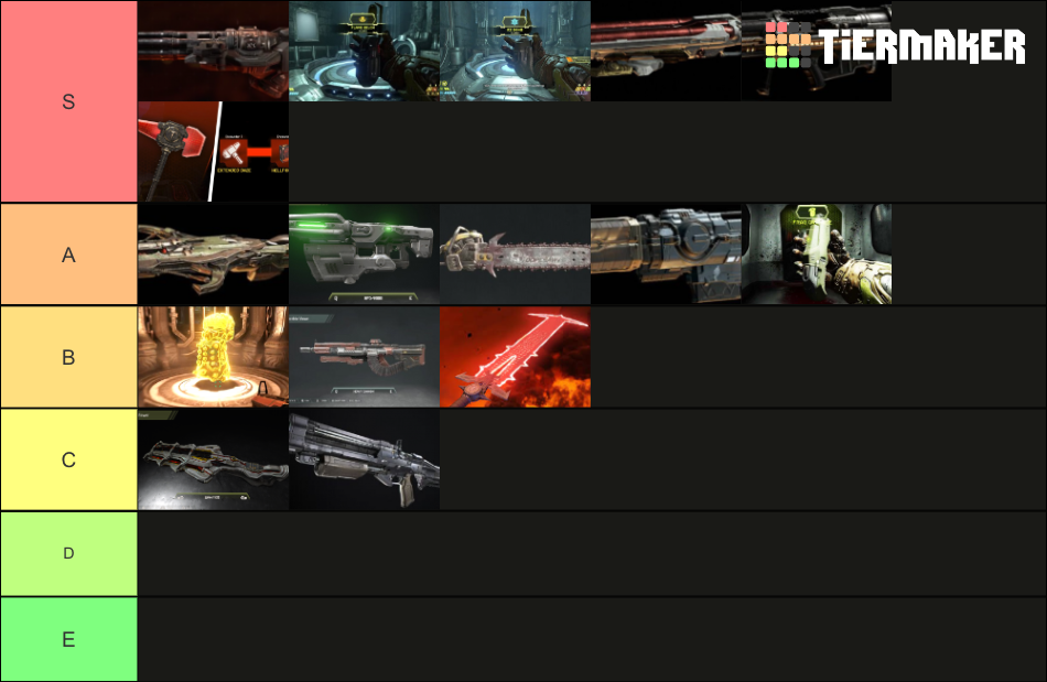 DOOM Eternal Weapons List Tier List (Community Rankings) - TierMaker