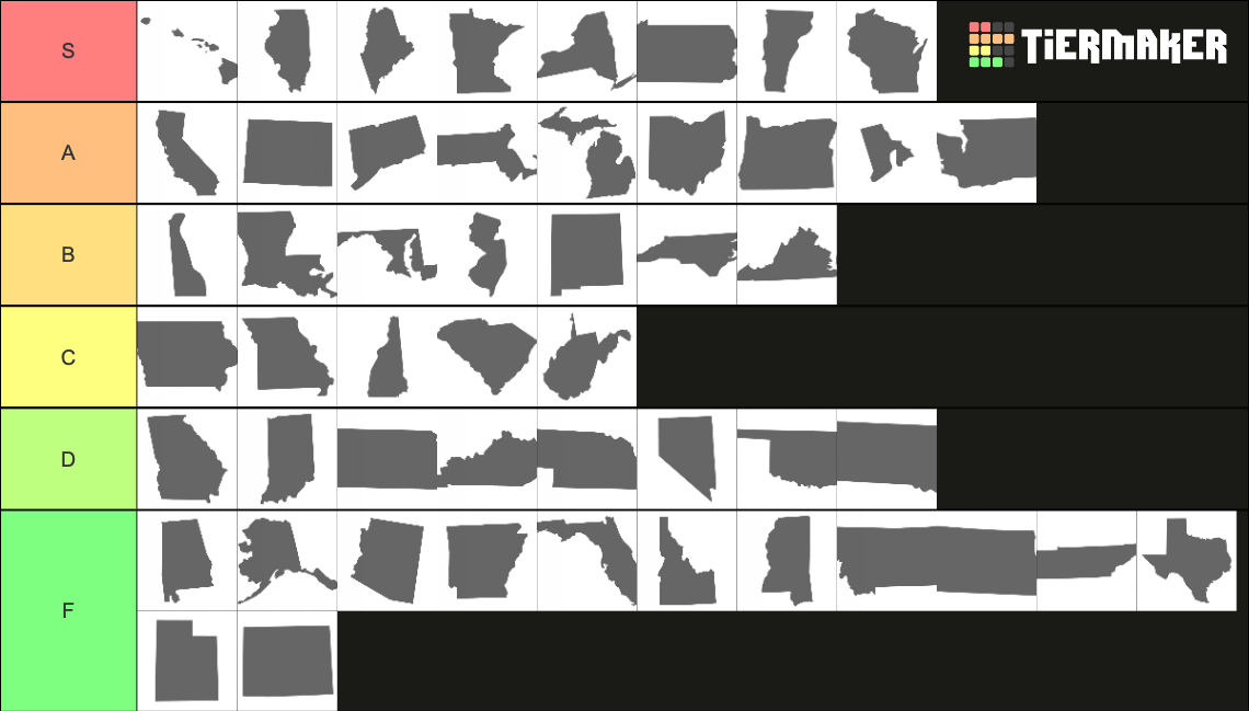 The United States of America Tier List (Community Rankings) - TierMaker