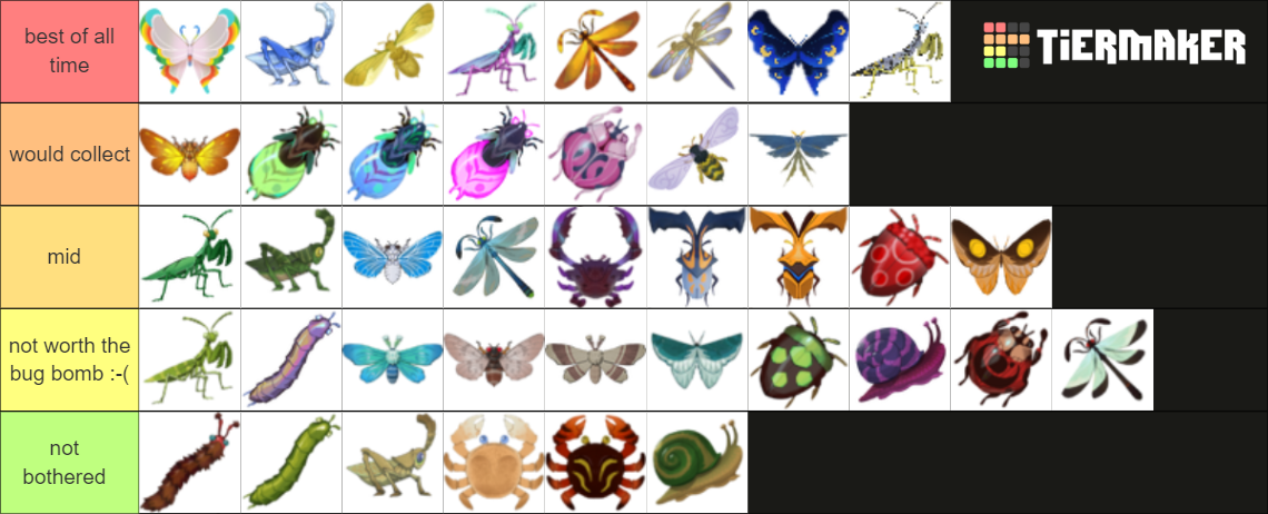Palia Bugs! Tier List (Community Rankings) - TierMaker
