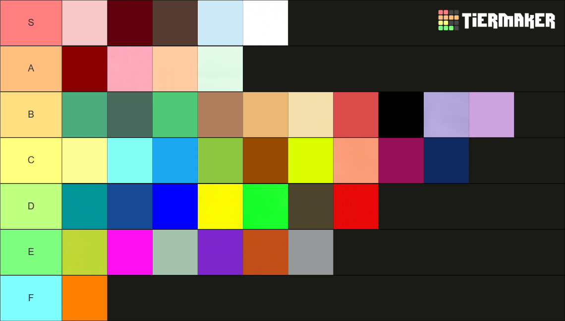 Colour Tier List (Community Rankings) - TierMaker