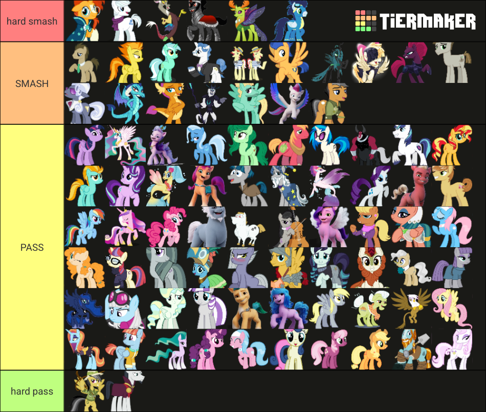 MLP Smash or Pass (G4 and G5) Tier List (Community Rankings) - TierMaker