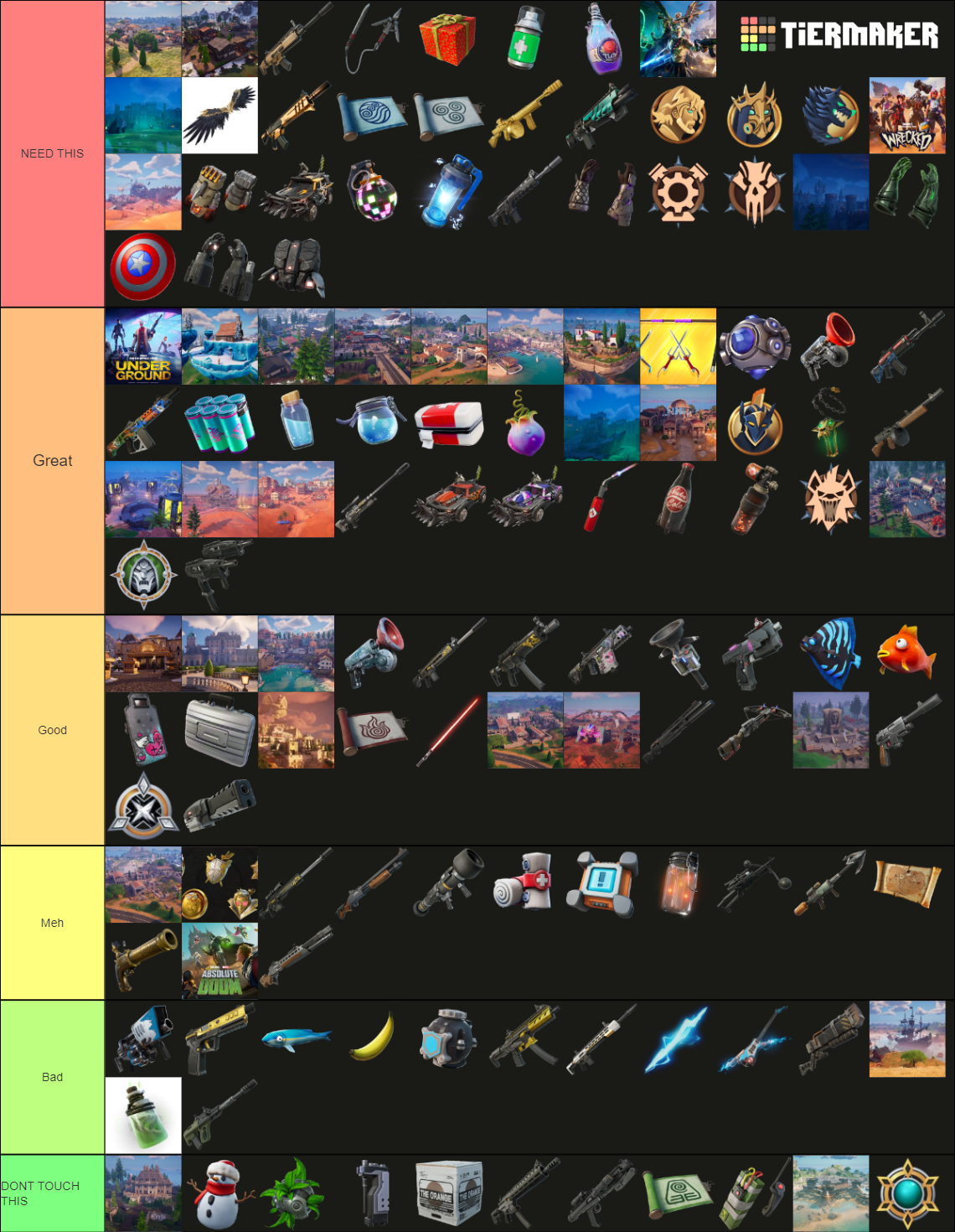 Everything from Fortnite Chapter 5 So Far Tier List (Community Rankings ...