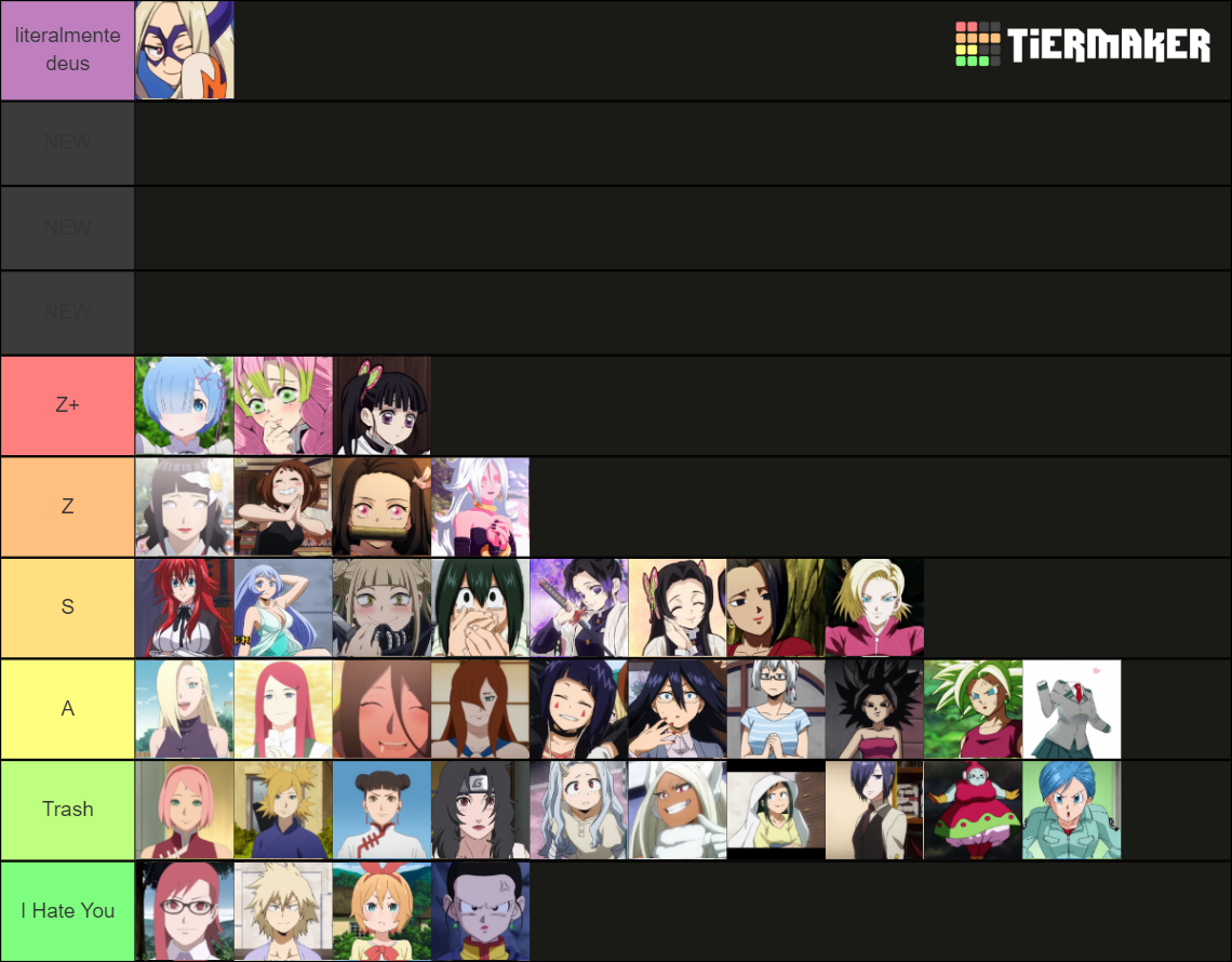 Anime Waifus Tier List (Community Rankings) - TierMaker