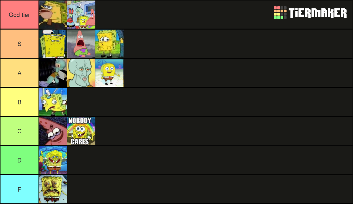 SpongeBob memes Tier List (Community Rankings) - TierMaker