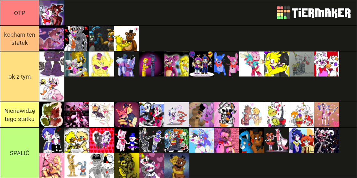 Fnaf ships Tier List (Community Rankings) - TierMaker