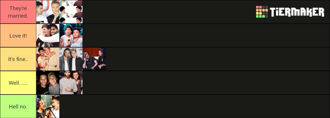 One Direction Ships Tier List (Community Rankings) - TierMaker