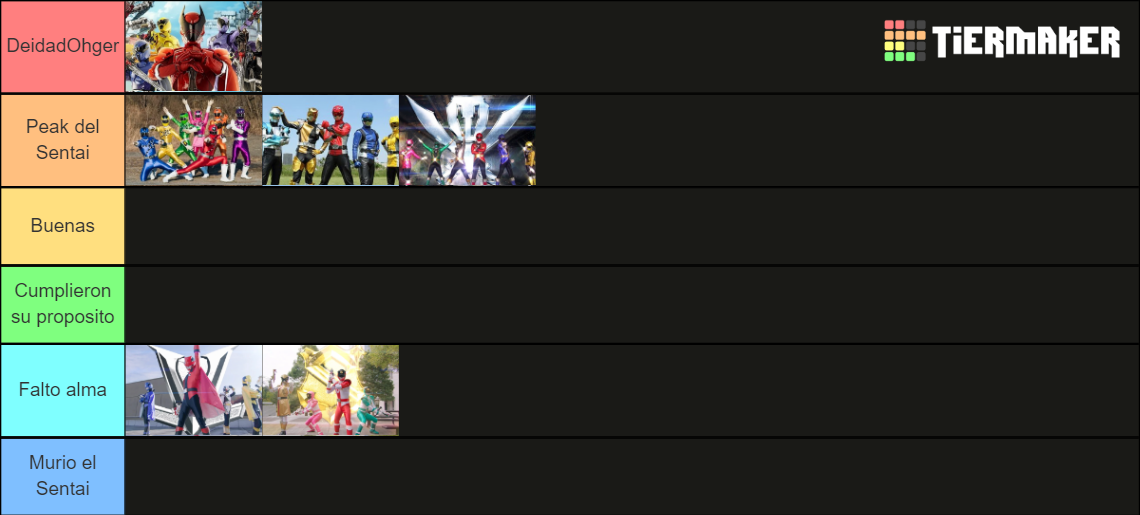 Super Sentai Suits (Gorenger - BoonBoomger) Tier List (Community Rankings) - TierMaker