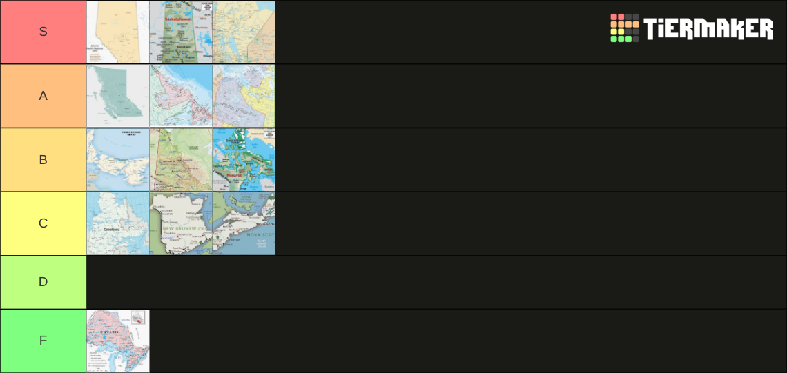 Canada Provinces and Territories Tier List (Community Rankings) - TierMaker