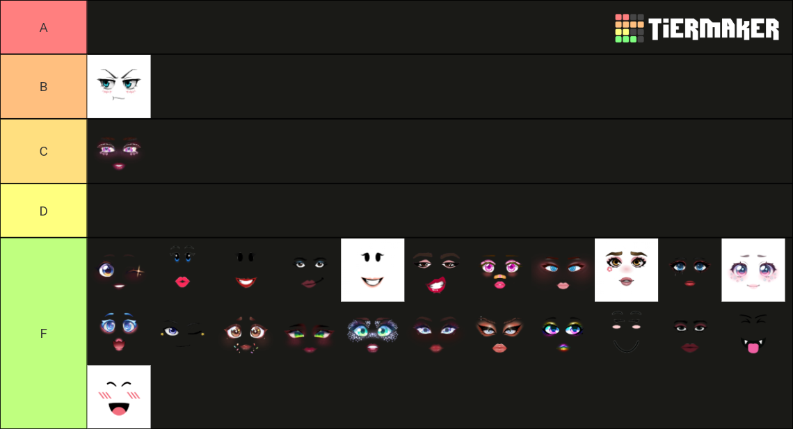 Roblox Barbie Faces Tier List (Community Rankings) - TierMaker