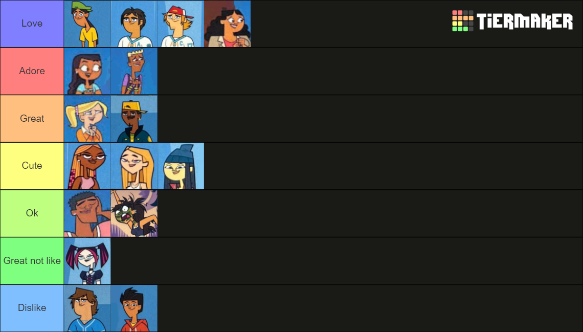 Total Drama Reboot Cast Tier List (Community Rankings) - TierMaker