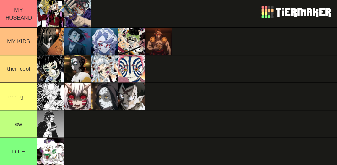 Twelve Kizuki Demon Moons (Demon Slayer KnY) Tier List (Community Rankings) - TierMaker