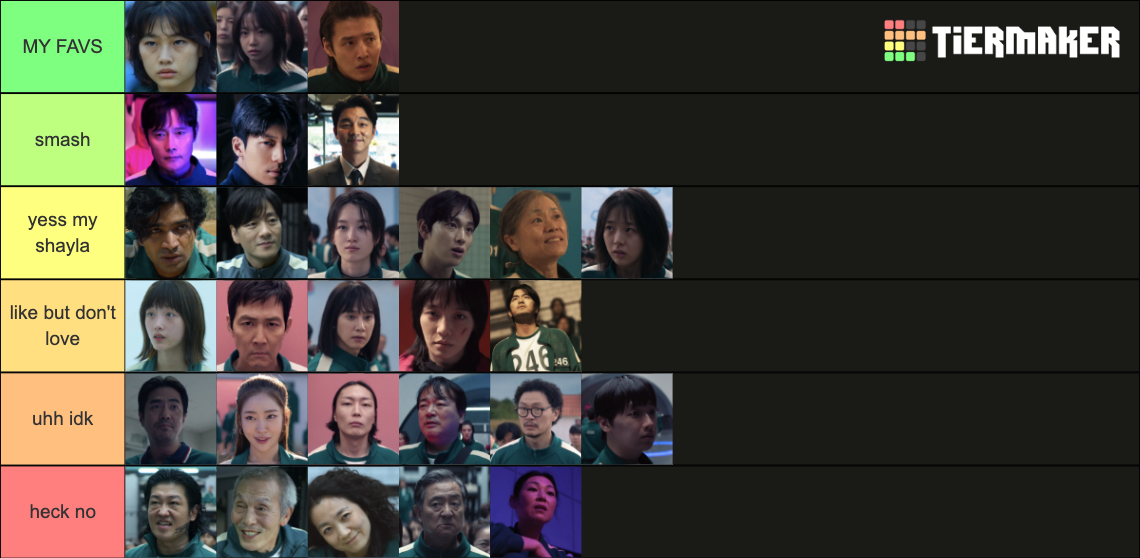 Squid Game S1 S2 Characters Tier List Community Rankings Tiermaker