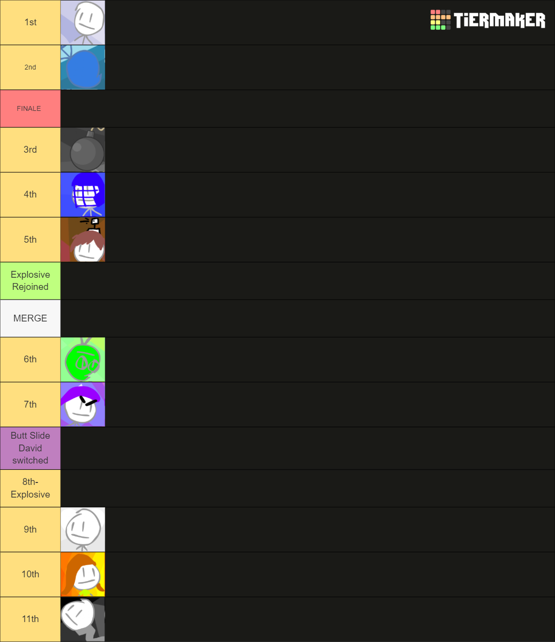 BFDI Mini Characters (2024) - New Icons! Maker Tier List (Community Rankings) - TierMaker