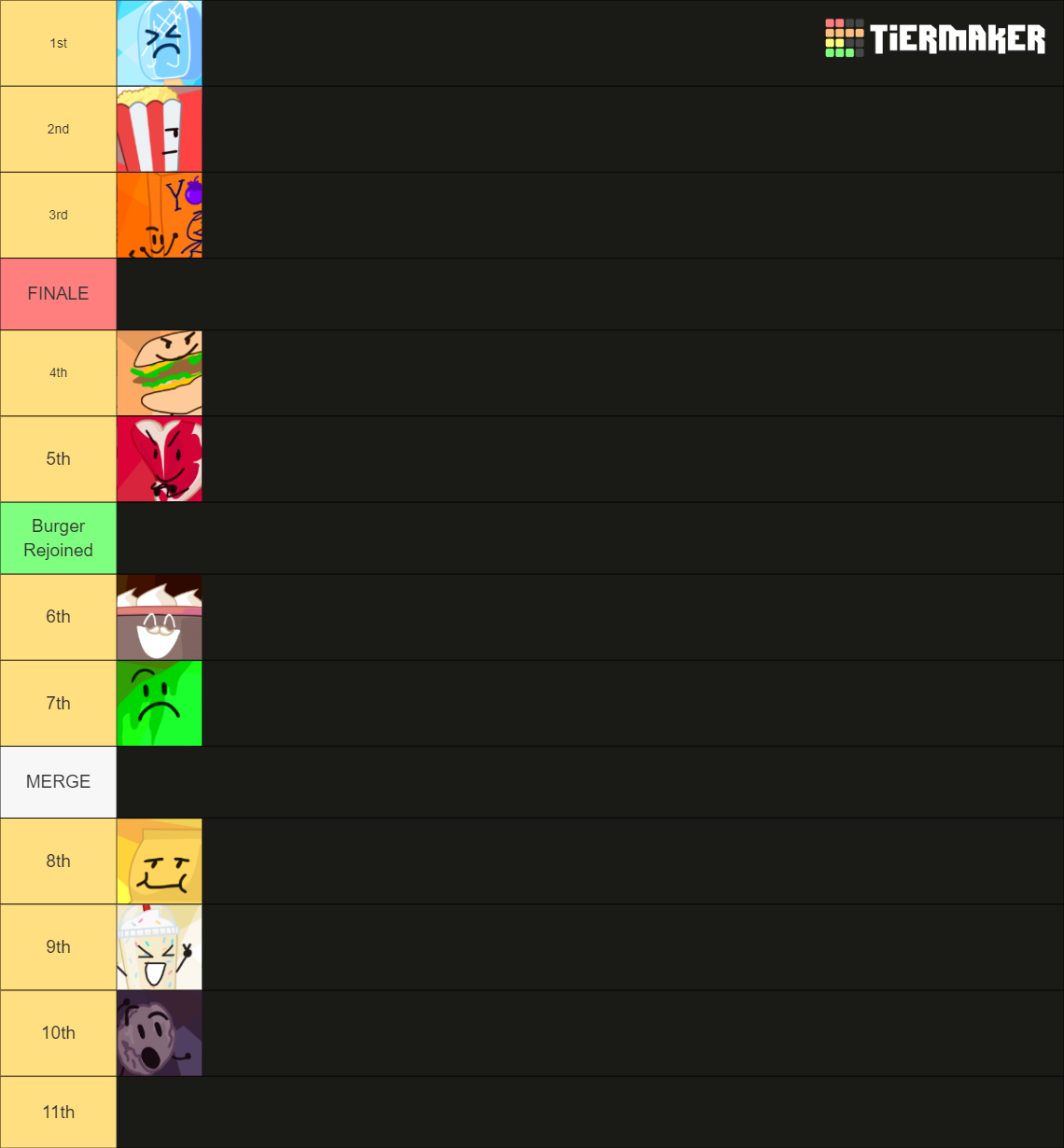 BFDI Mini Characters (2024) - New Icons! Maker Tier List (Community Rankings) - TierMaker