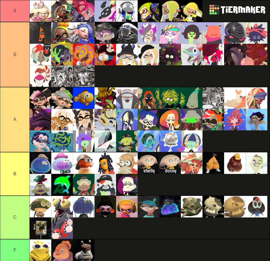 Splatoon Characters Tier List (Community Rankings) - TierMaker