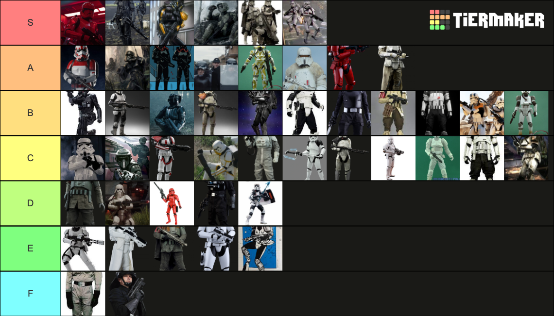 Stormtrooper and other imperial trooper/pilot Variants Tier List ...