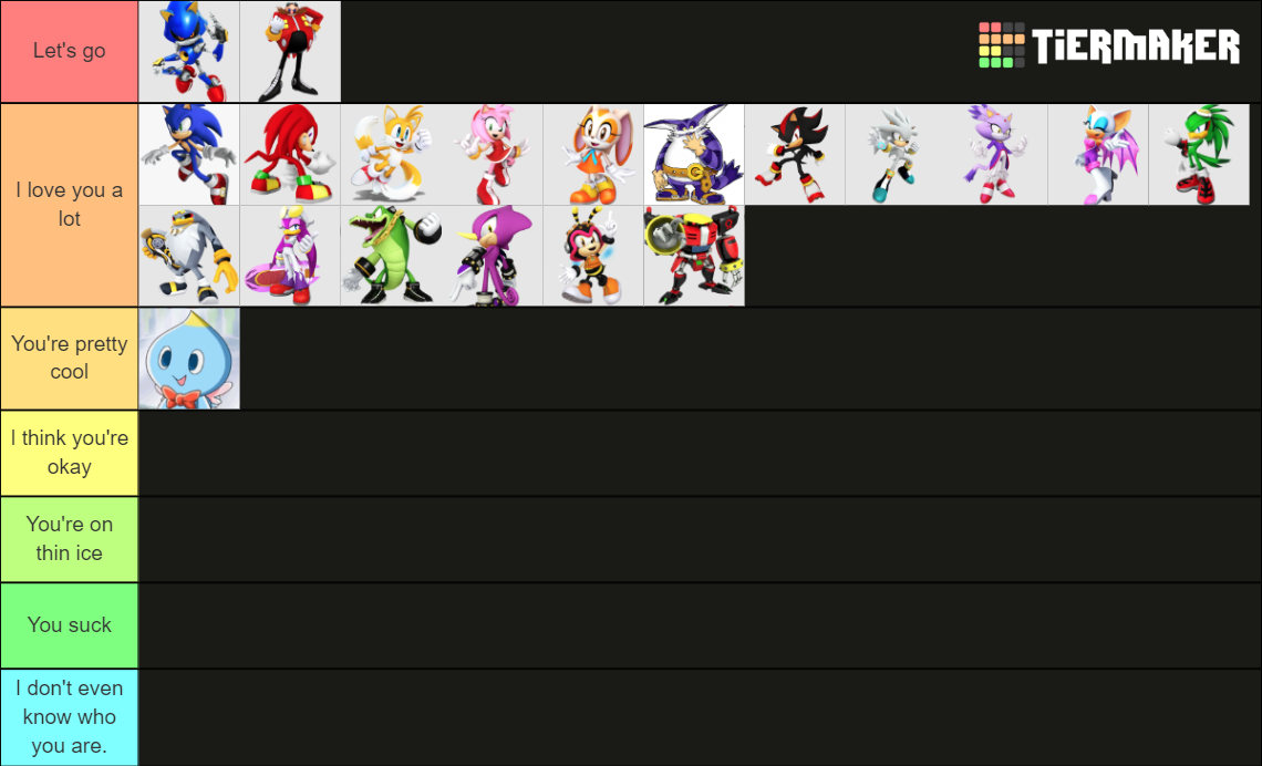 Sonic the Hedgehog Characters Tier List (Community Rankings) - TierMaker