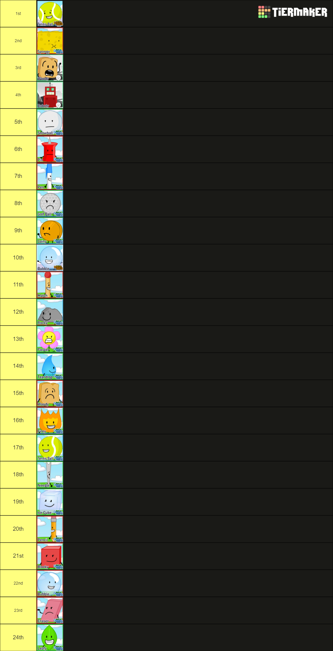 Battle For Dream Island Series Characters Tier List (Community Rankings ...
