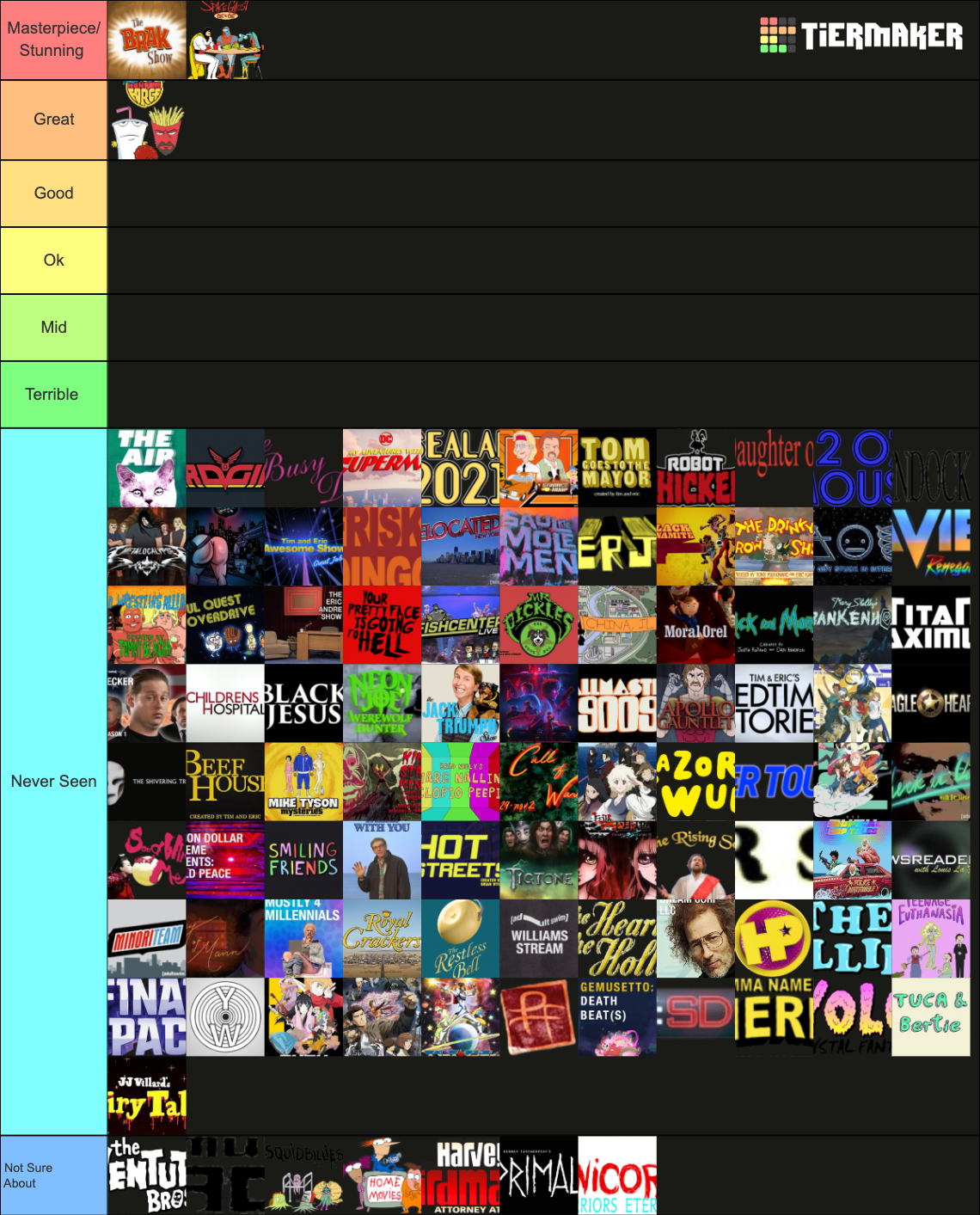 Adult Swim Shows Tierlist (Updated) Tier List (Community Rankings) - TierMaker