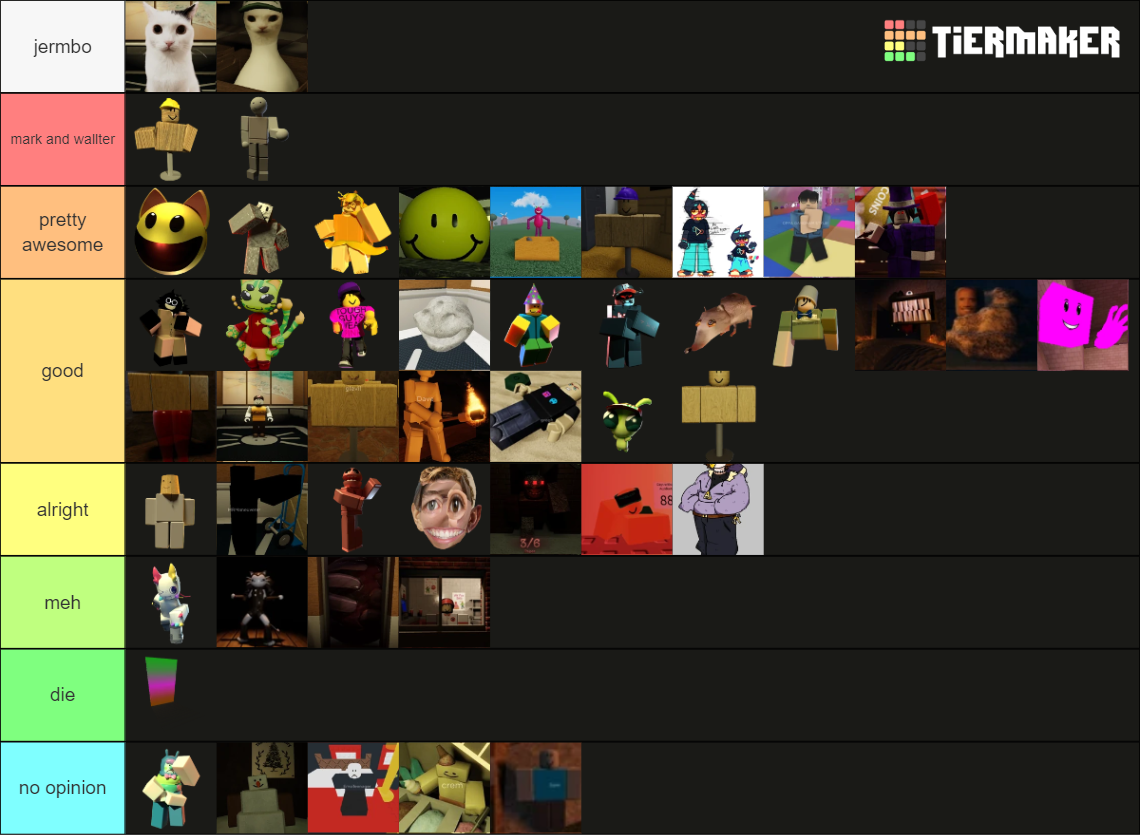 Regretevator NPC Tier List (Community Rankings) - TierMaker