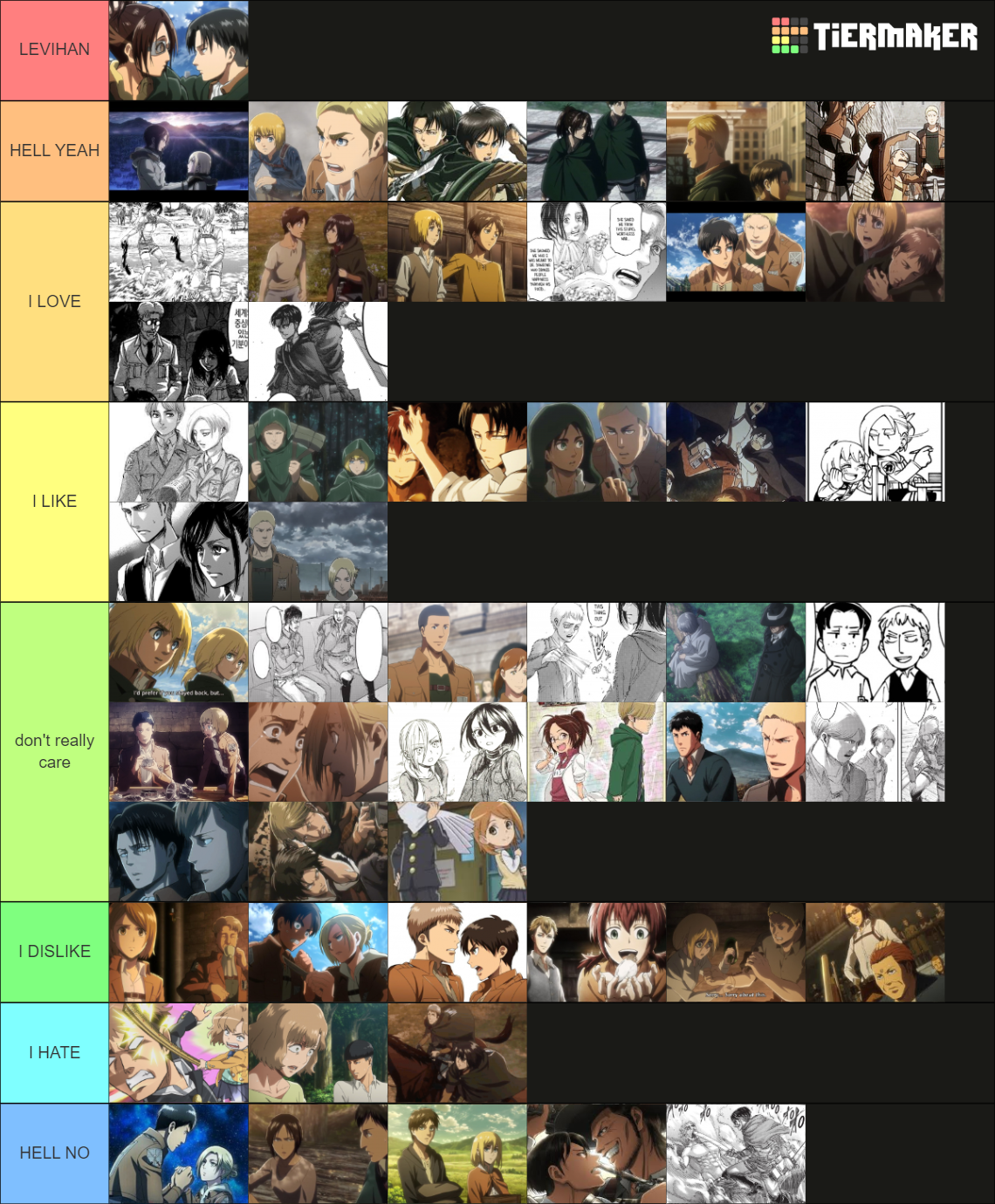 AOT/SNK ships/pairings Tier List (Community Rankings) - TierMaker