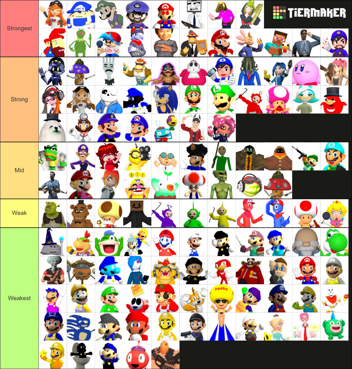 SMG4 Characters [130] Tier List (Community Rankings) - TierMaker