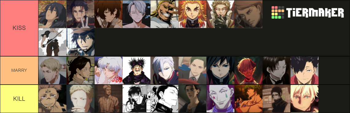 Top 50 Hottest Anime Men Tier List (Community Rankings) - TierMaker