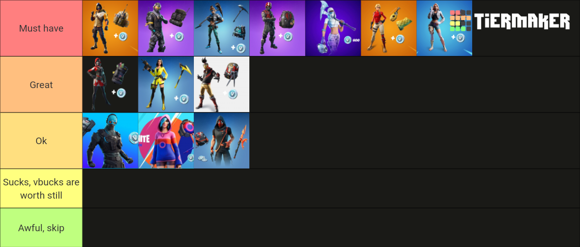 All Fortnite Starter Pack Skins! Tier List (Community Rankings) - TierMaker