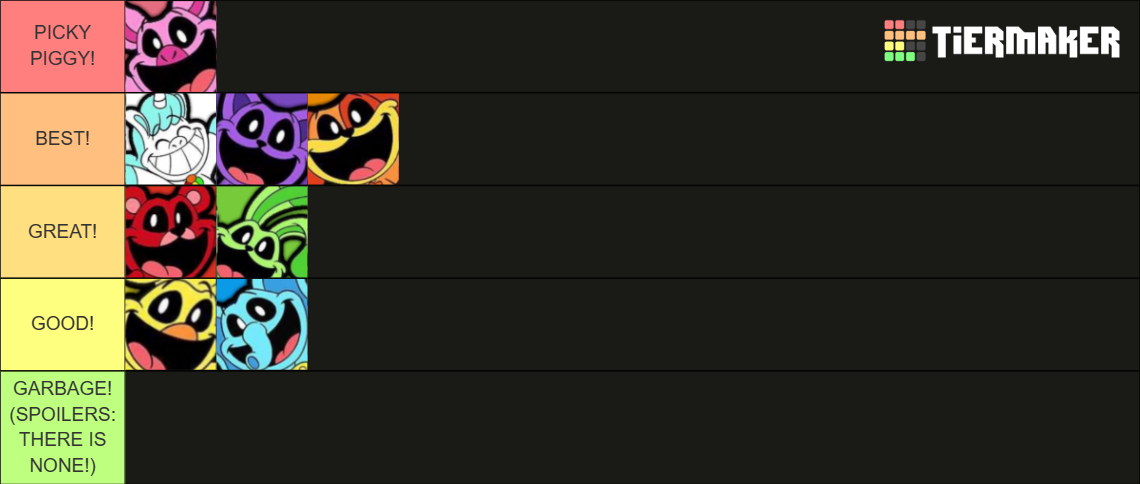 Smiling Critters Tier List (Community Rankings) - TierMaker
