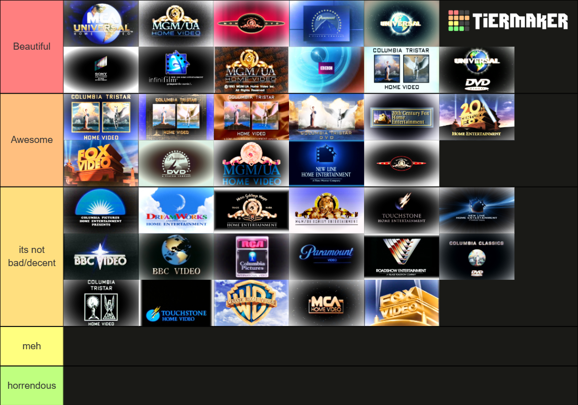 home media logos Tier List (Community Rankings) - TierMaker