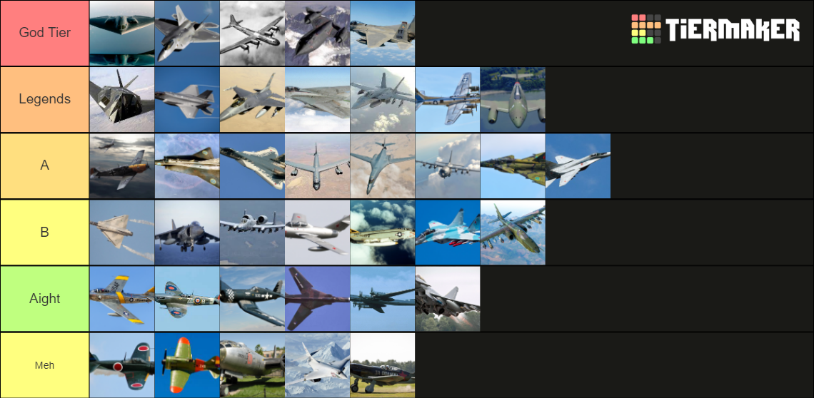 Military Aircraft (WWII to Modern) Tier List (Community Rankings ...