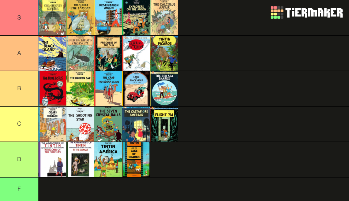 Tintin Books (English) Tier List (Community Rankings) - TierMaker