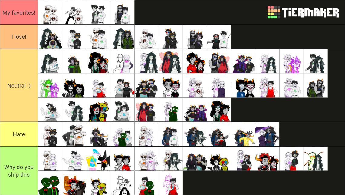 Homestuck ships Tier List (Community Rankings) - TierMaker