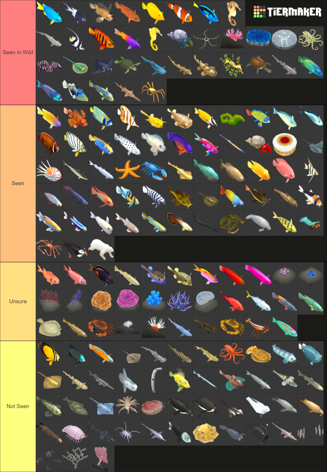 Megaquarium Animals Tier List (Community Rankings) - TierMaker