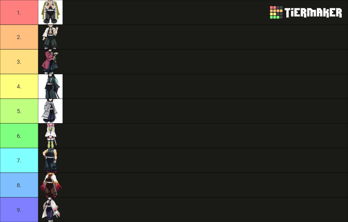 Demon Slayer Hashiras Tier List (Community Rankings) - TierMaker Demon Slayer Hashiras Tier List (Community Rankings) - TierMaker