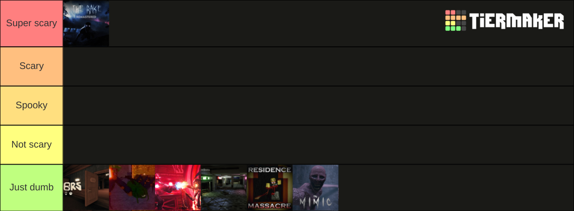 Rating Scary Roblox Horror Games Tier List (Community Rankings) - TierMaker