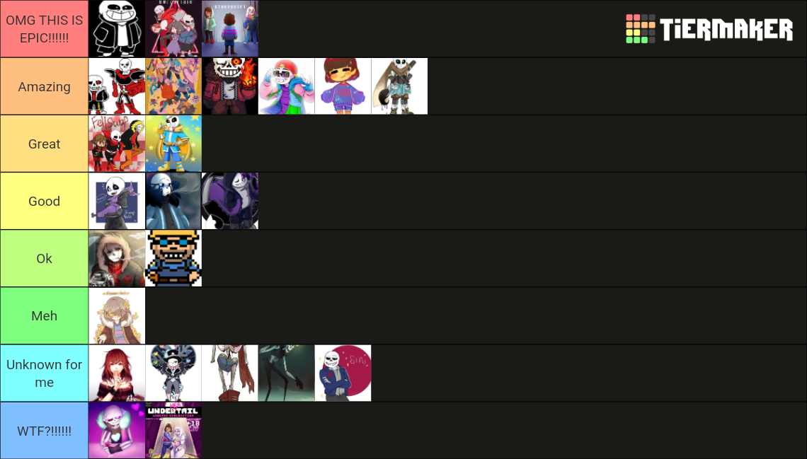 Undertale AU's Tier List (Community Rankings) - TierMaker
