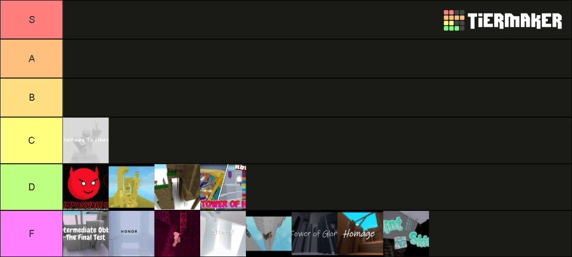 Roblox tiered obby Tier List (Community Rankings) - TierMaker